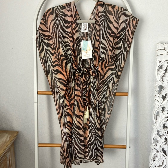 BECCA | Swim | Becca Beach Cover Up In A Sheer Animal Print Fabric Xs ...